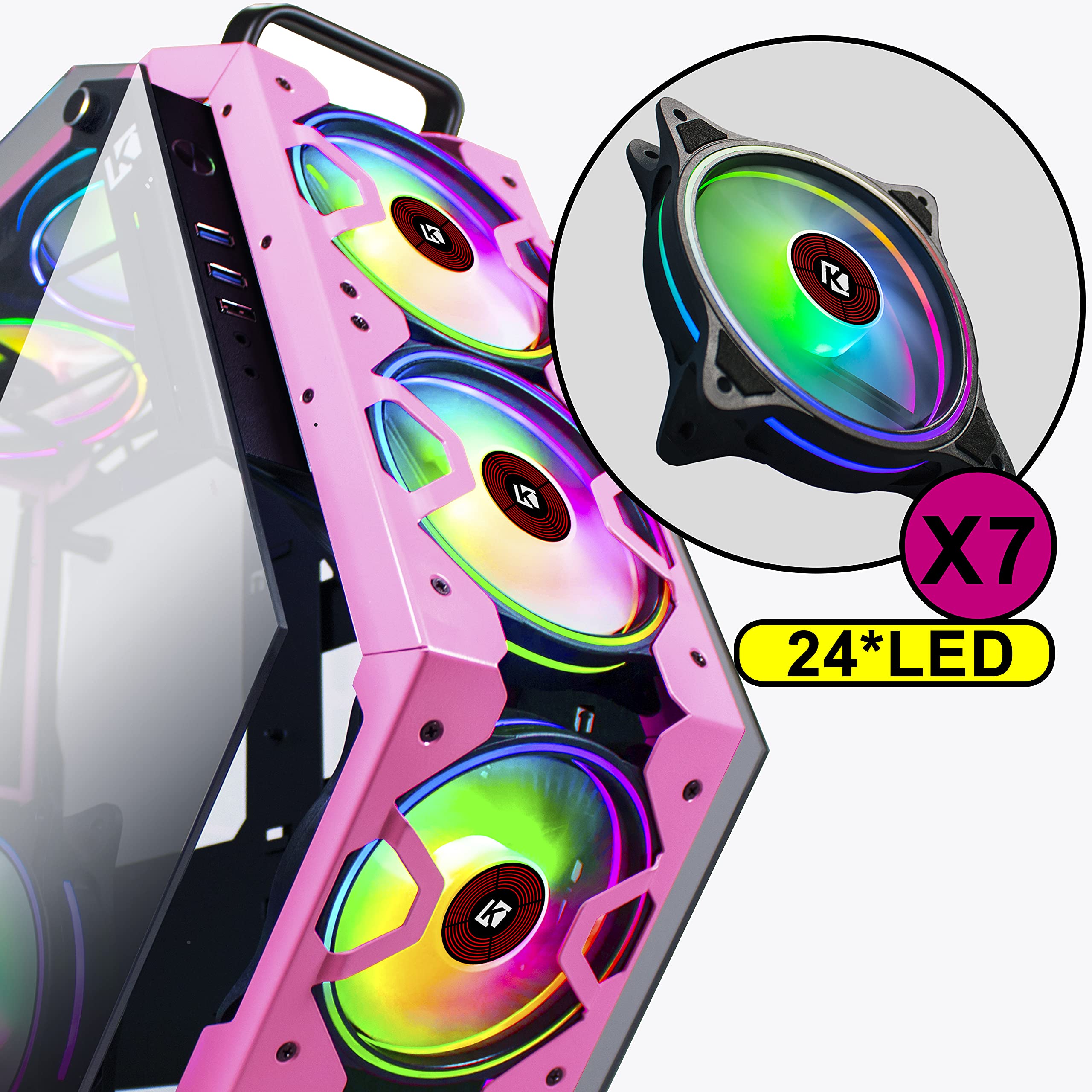 KEDIERS PC Gaming Case Computer Case ATX Mid Tower Open Case - USB3.0 ...