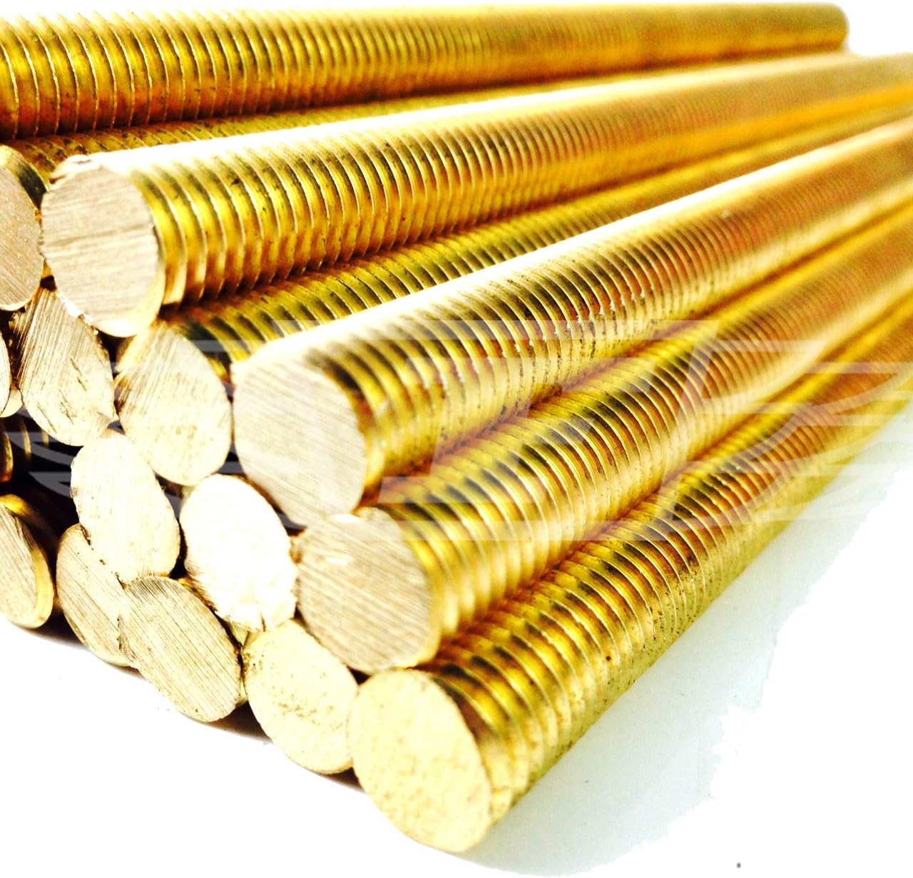 Pack of 10 x M10 1 Meter Solid Brass Threaded Rod Bars : Amazon.co.uk ...