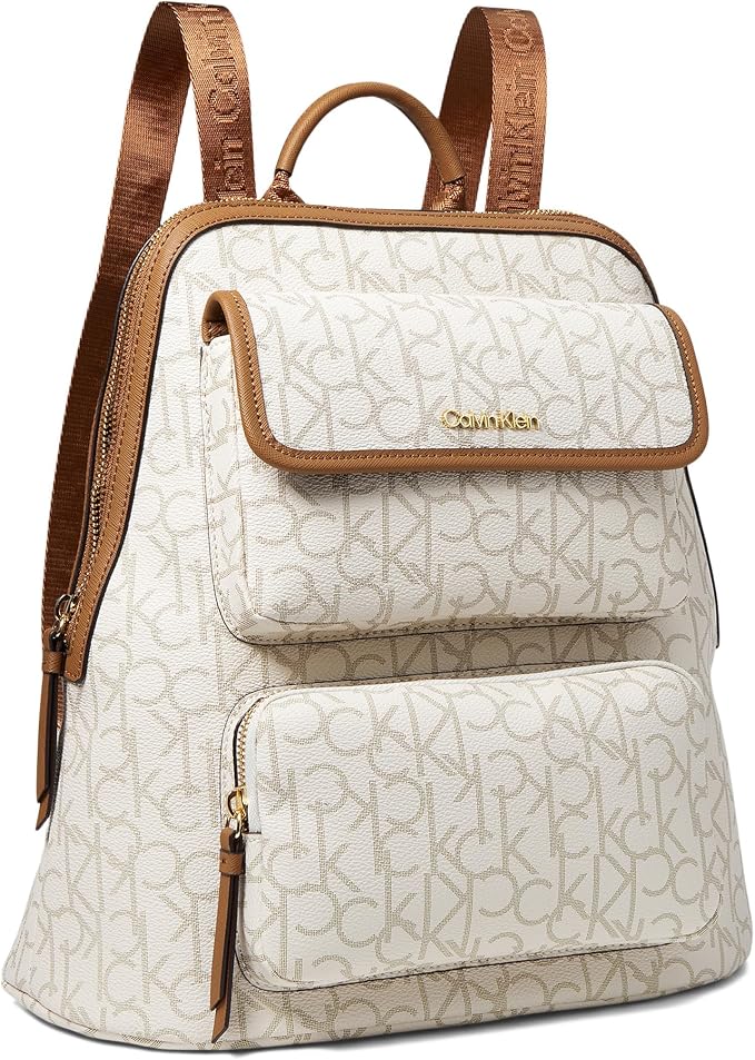 Amazon.com | Calvin Klein, Women's, Enya Signature Backpack, Vanilla ...