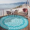 Amazon.com: Homcomoda Round Outdoor Patio Rugs 6Ft Waterproof Indoor ...