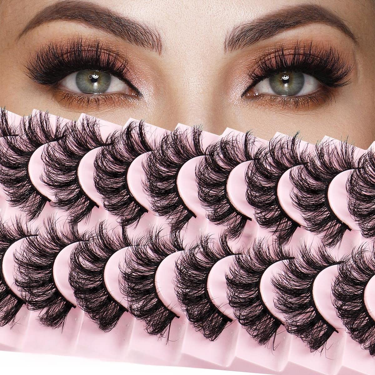 Amazon.com: fdsmall False Eyelashes, Russian Strip Lashes Fairy Fluffy ...
