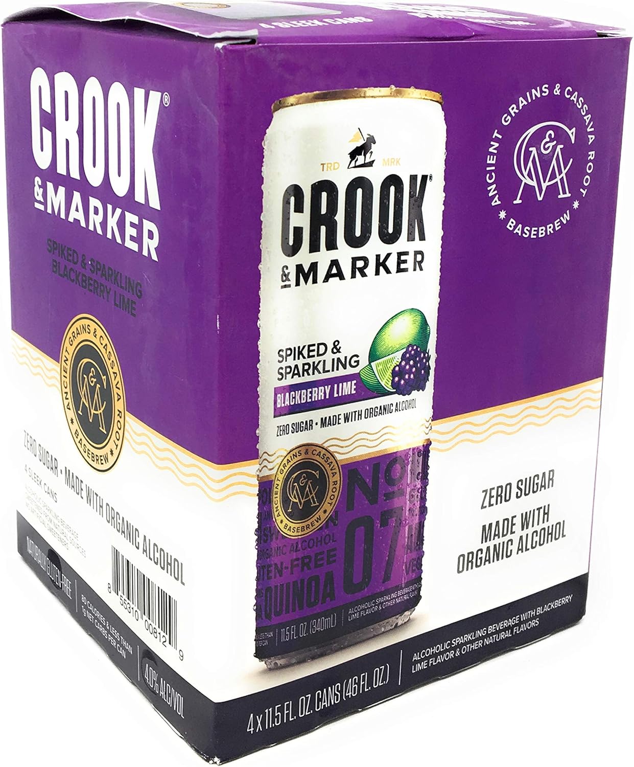 Amazon.com: Crook & Marker, Seltzer Hard Black Cherry, 4pk, 11.5 Fl Oz ...