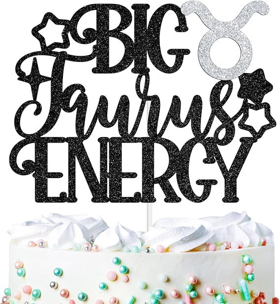 Amazon.com: Big Taurus Energy Cake Topper, Happy Birthday Cake Decor in ...
