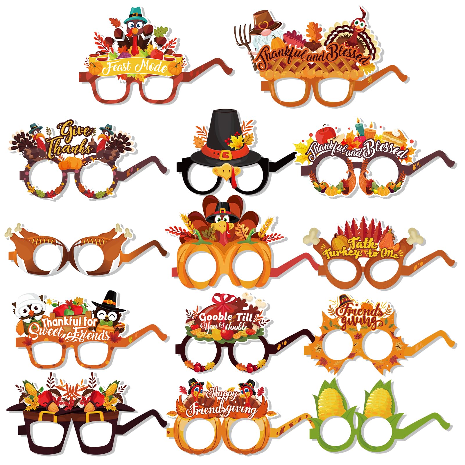 Amazon.com: HOWAF 28pcs Friendsgiving Paper Glasses,Friendsgiving Party ...