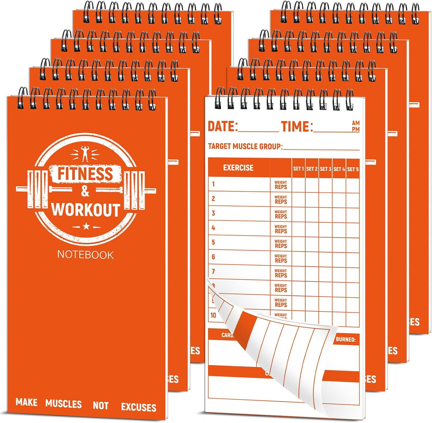 Amazon.com: gisgfim 8 Pack Fitness & Workout Notebook Bulk Workout Log ...