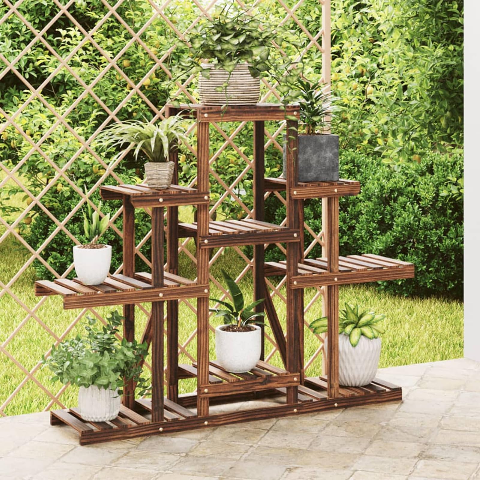 Outdoor Flower Pedestals 3 Tier Metal Plant Stand For Indoor/Outdoor