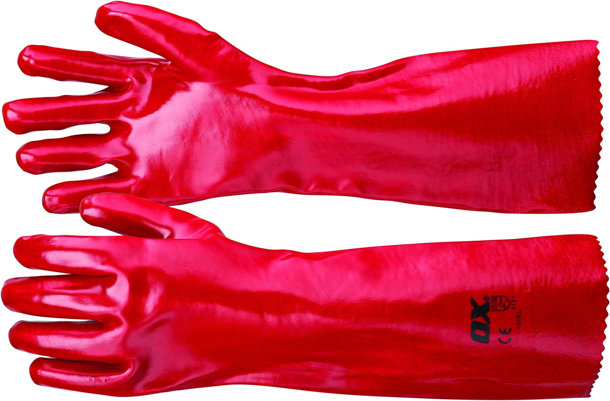 OX Red PVC Gauntlets - Size 10 (XL) : Amazon.co.uk: DIY & Tools