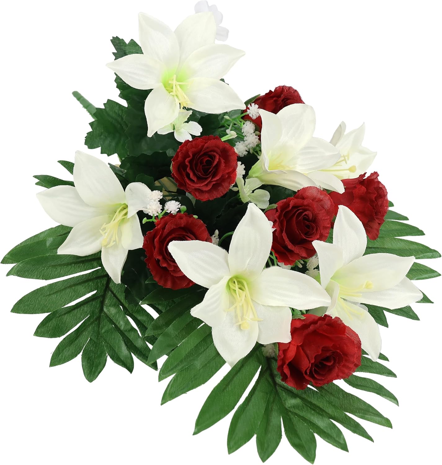 Amazon.de: Bouquet mit künstlichen Lilien und Rosen Kunstblume Aufleger ...