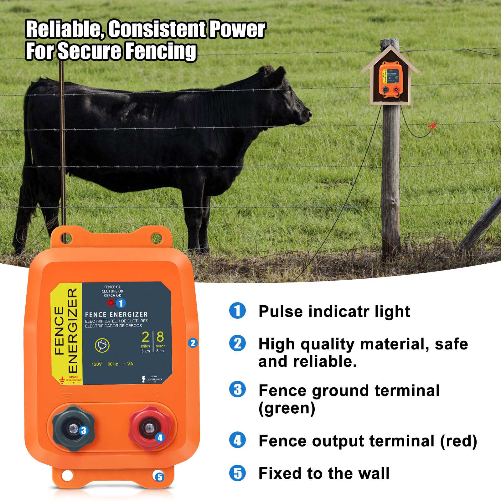 Snapklik.com : 2 Mile AC Powered Low Impedance Electric Fence Charger0 ...