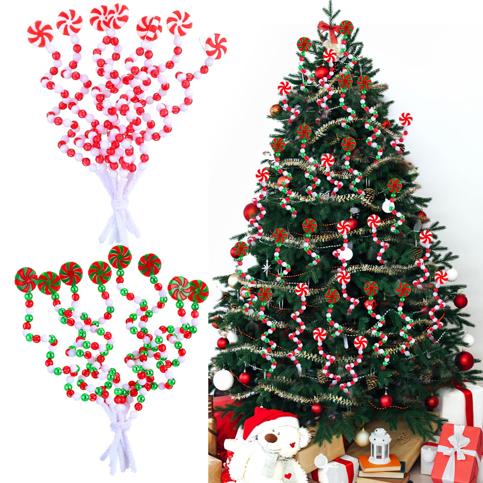Amazon.com: Liliful 32 Pcs Christmas Tree Decorations 8.7 Inch ...