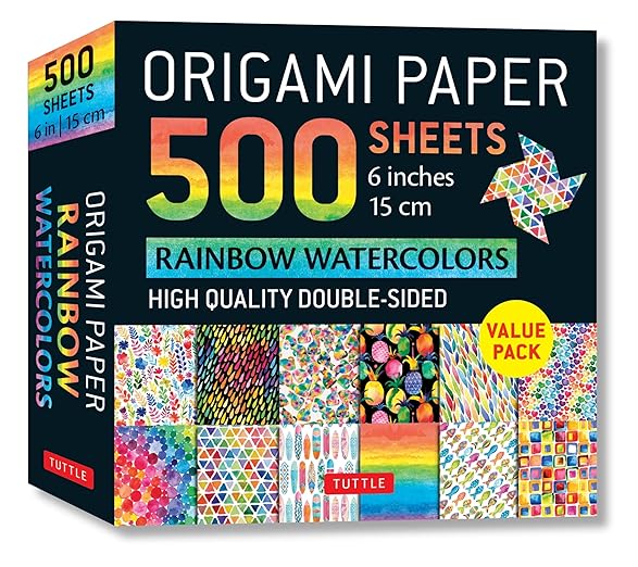 Origami Paper 500 sheets Rainbow Watercolors 6" (15 cm): Tuttle Origami ...