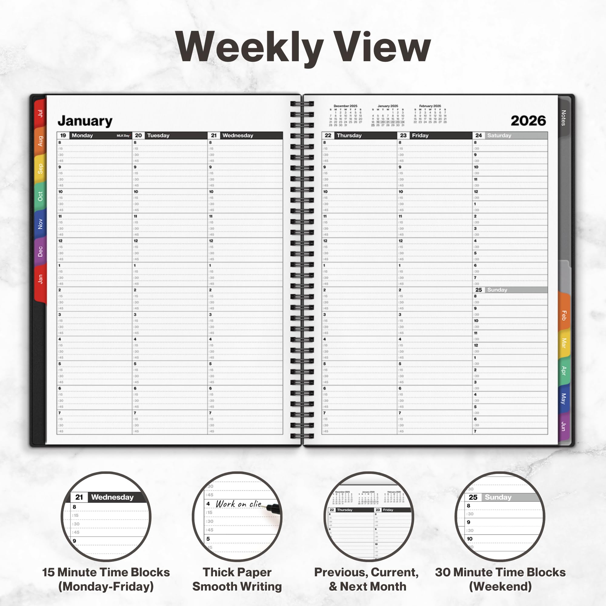 Snapklik.com : Dunwell Large Appointment Book 2025-2026 (Colorful ...
