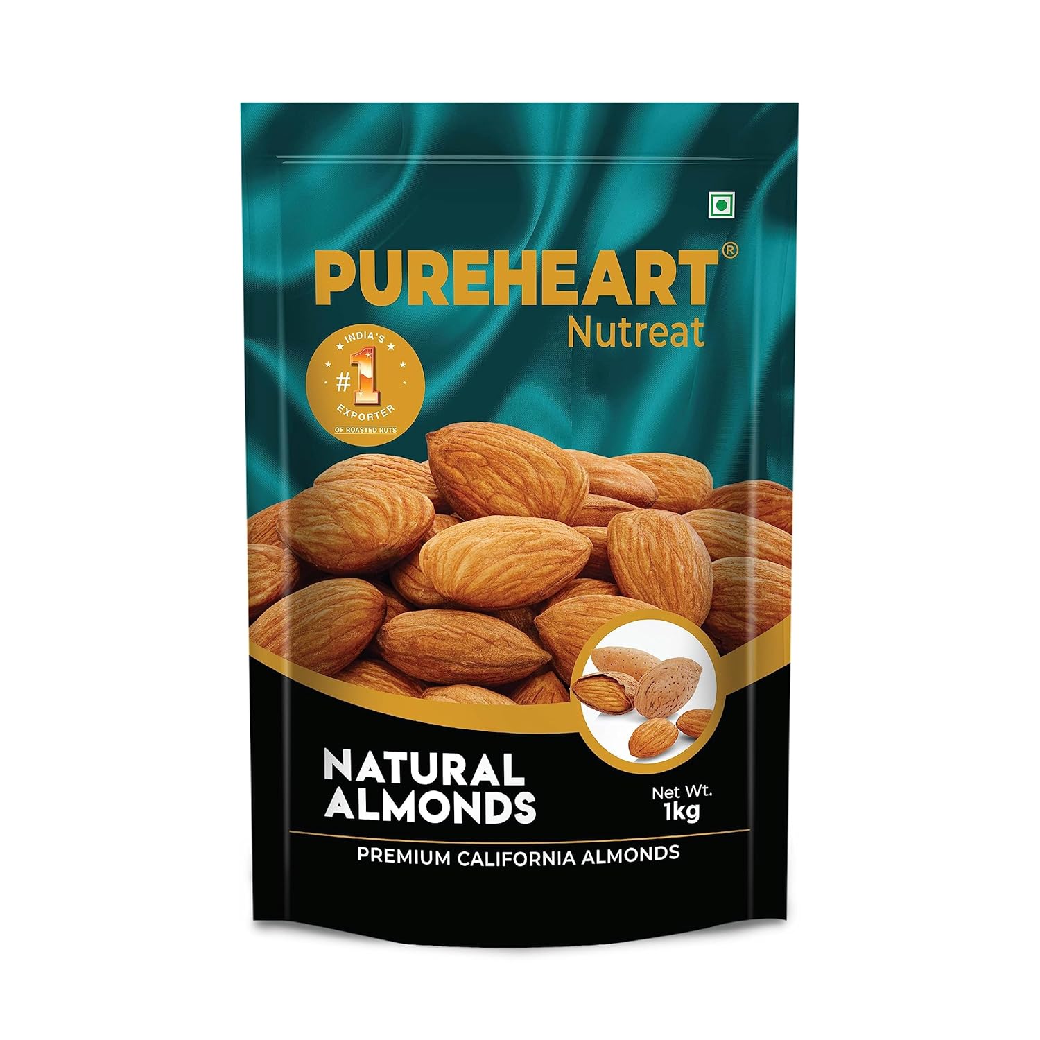Pureheart Nutreat Natural Almonds (1 kg) Premium California Almond Nuts ...