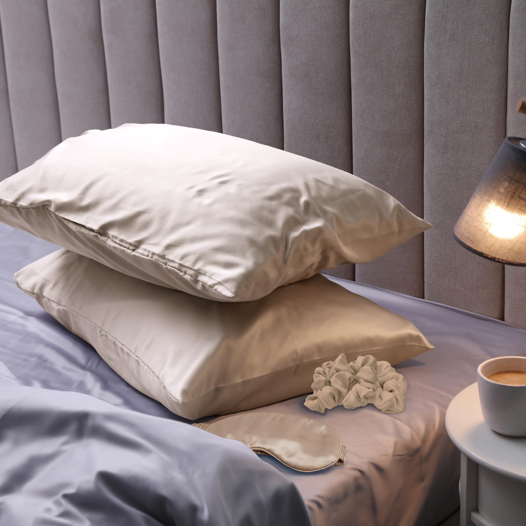 Amazon.com: Cathay Home Satin Bedding Accessories Set – Pillowcases ...