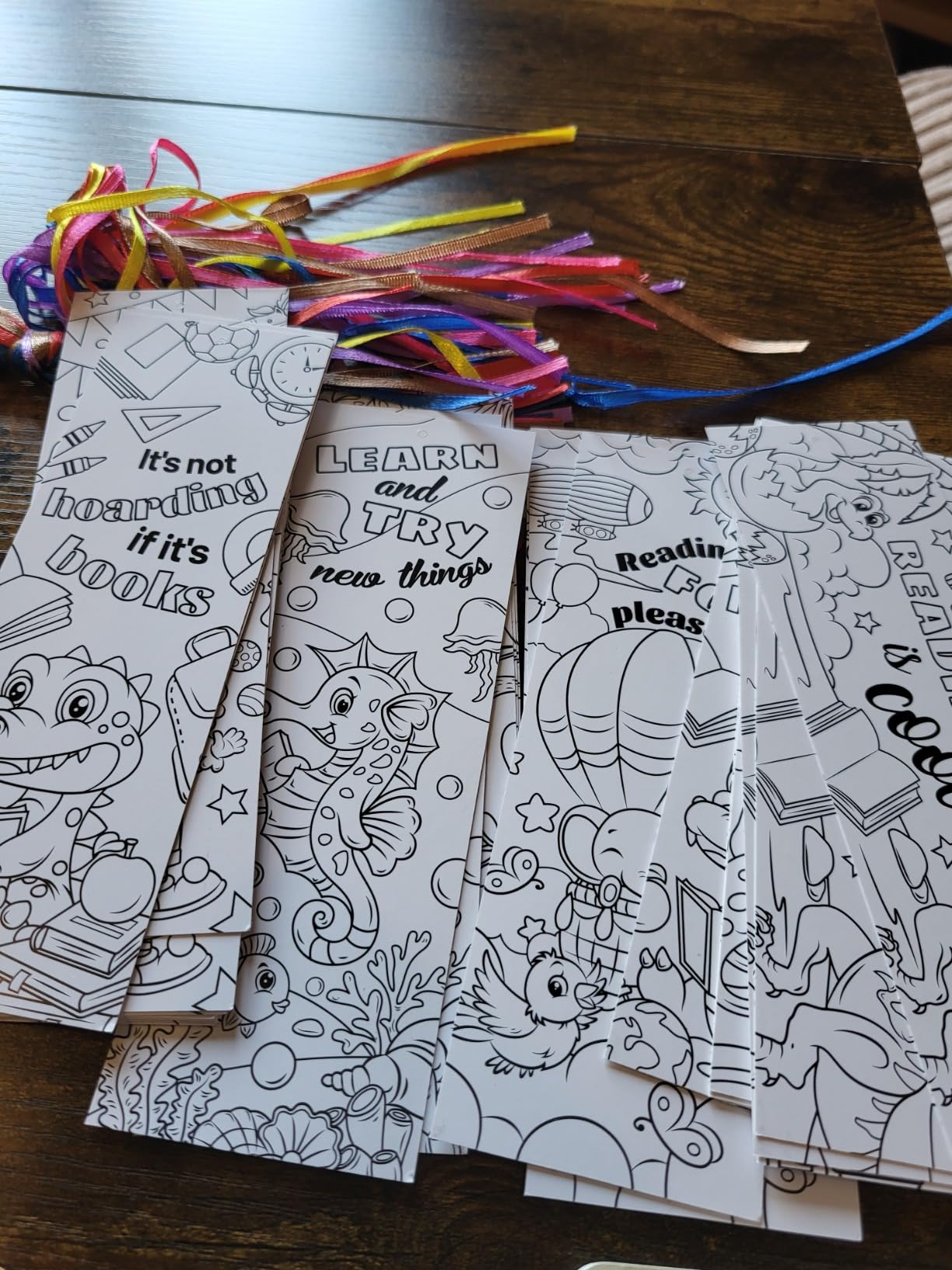 MWOOT 36 Pieces Color Your Own Paper Bookmarks, Double-sided DIY ...