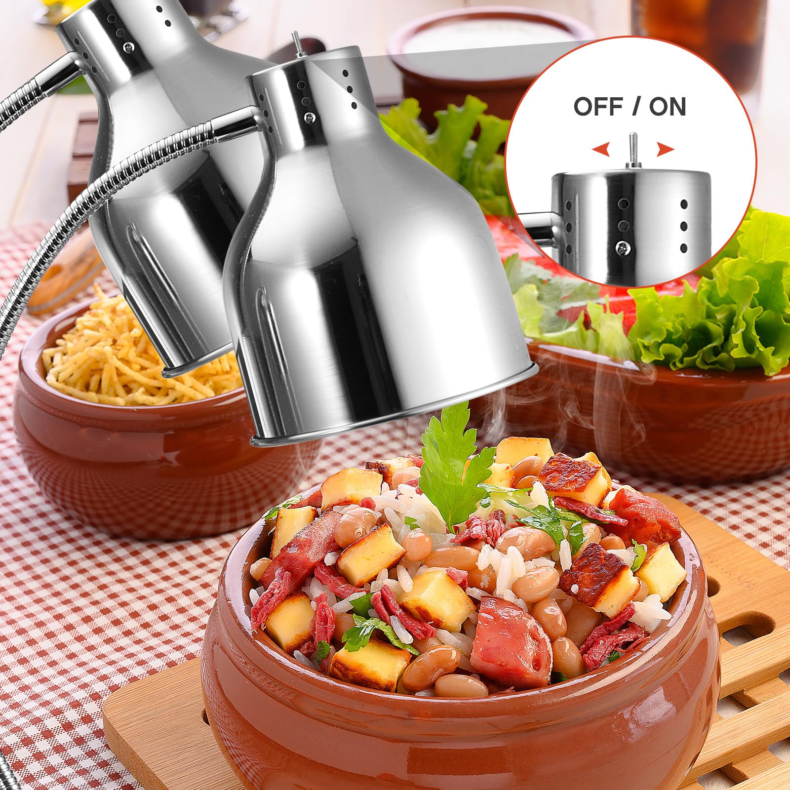 VIHOSE 1 Pack Food Heat Lamp Food Heat Preservation Lamp Commercial ...