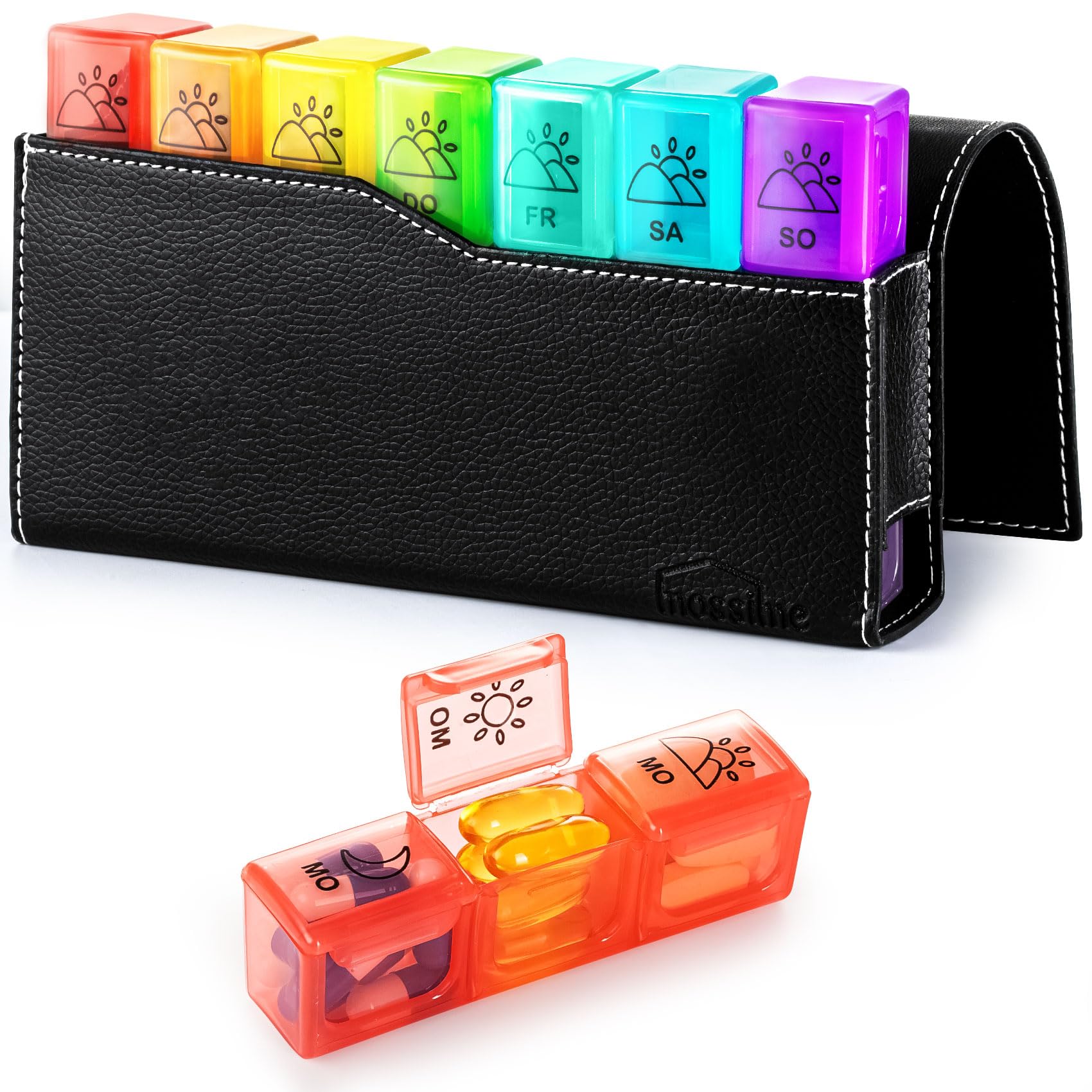 Pillendose 7 Tage 3 Fächer, Deutsch Tragbare Tablettenbox 7 Tage ...