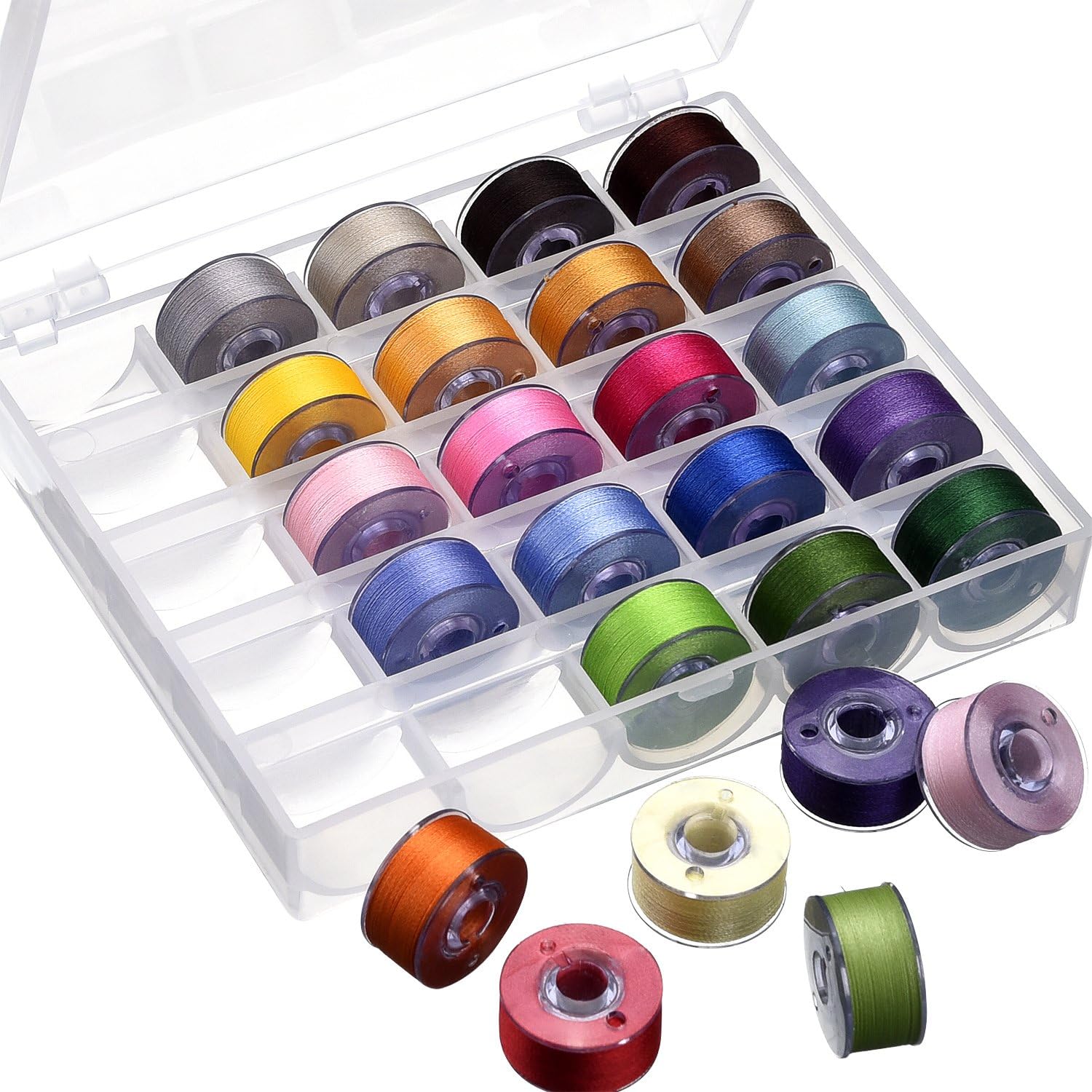 Amazon.com: eBoot 25 Sewing Machine Bobbins with Assorted Colors Sewing ...