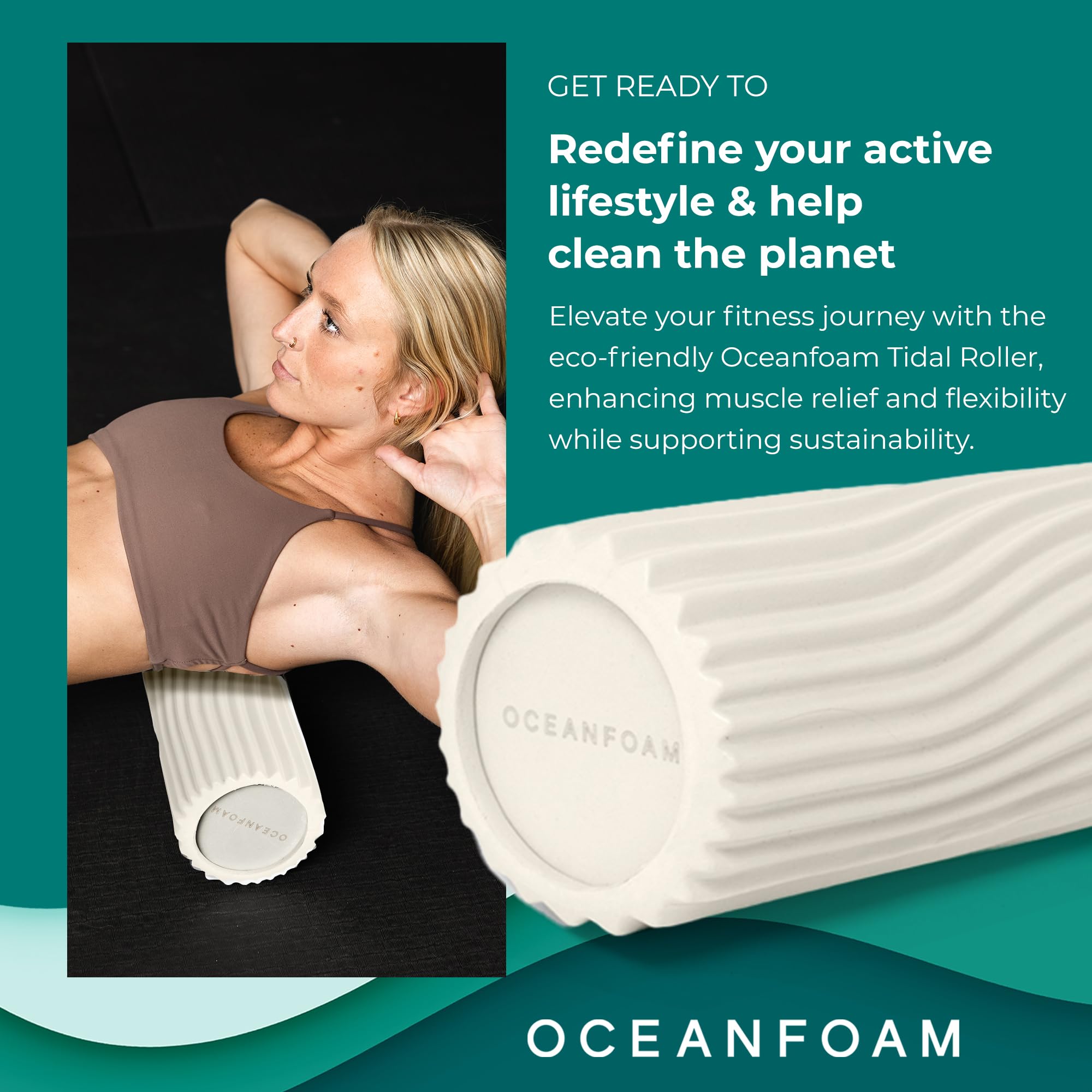 Snapklik.com : Oceanfoam Tidal Roller - Natural - Muscle Massage Foam Roller For Back Pain ...