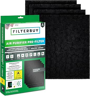 Amazon.com: Filterbuy Activated Carbon Pre-Cut Filter HRF-A200 ...
