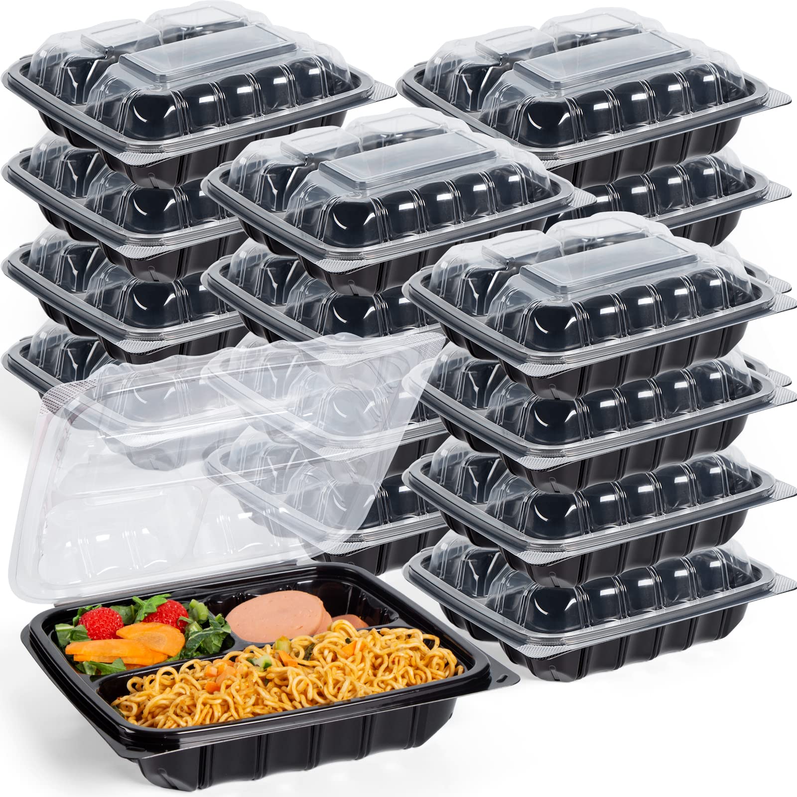 Snapklik.com : Clamshell Food Containers, Large Capacity 45 Pack 9.5 ...