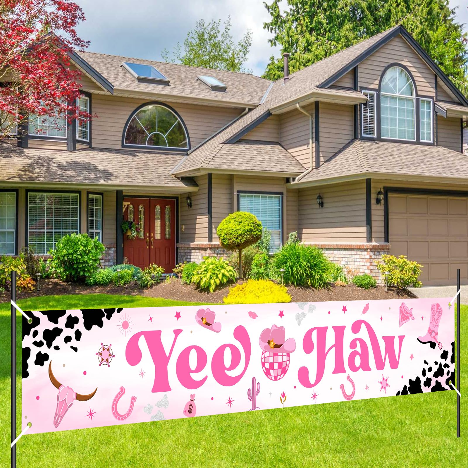 Amazon.com: Kreatwow Cowgirl Yard Banner Yee Haw Yard Banner Cowgirl ...