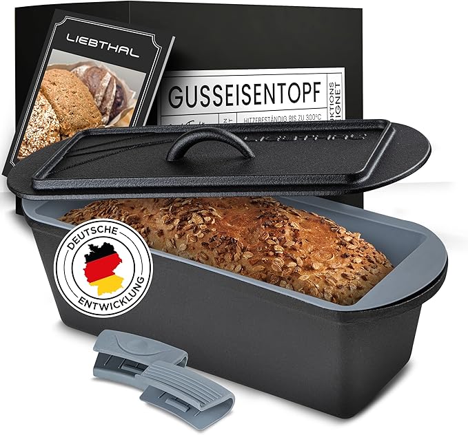 LIEBTHAL Brotbackform mit Deckel - Gusseisen Topf mit passgenauer ...