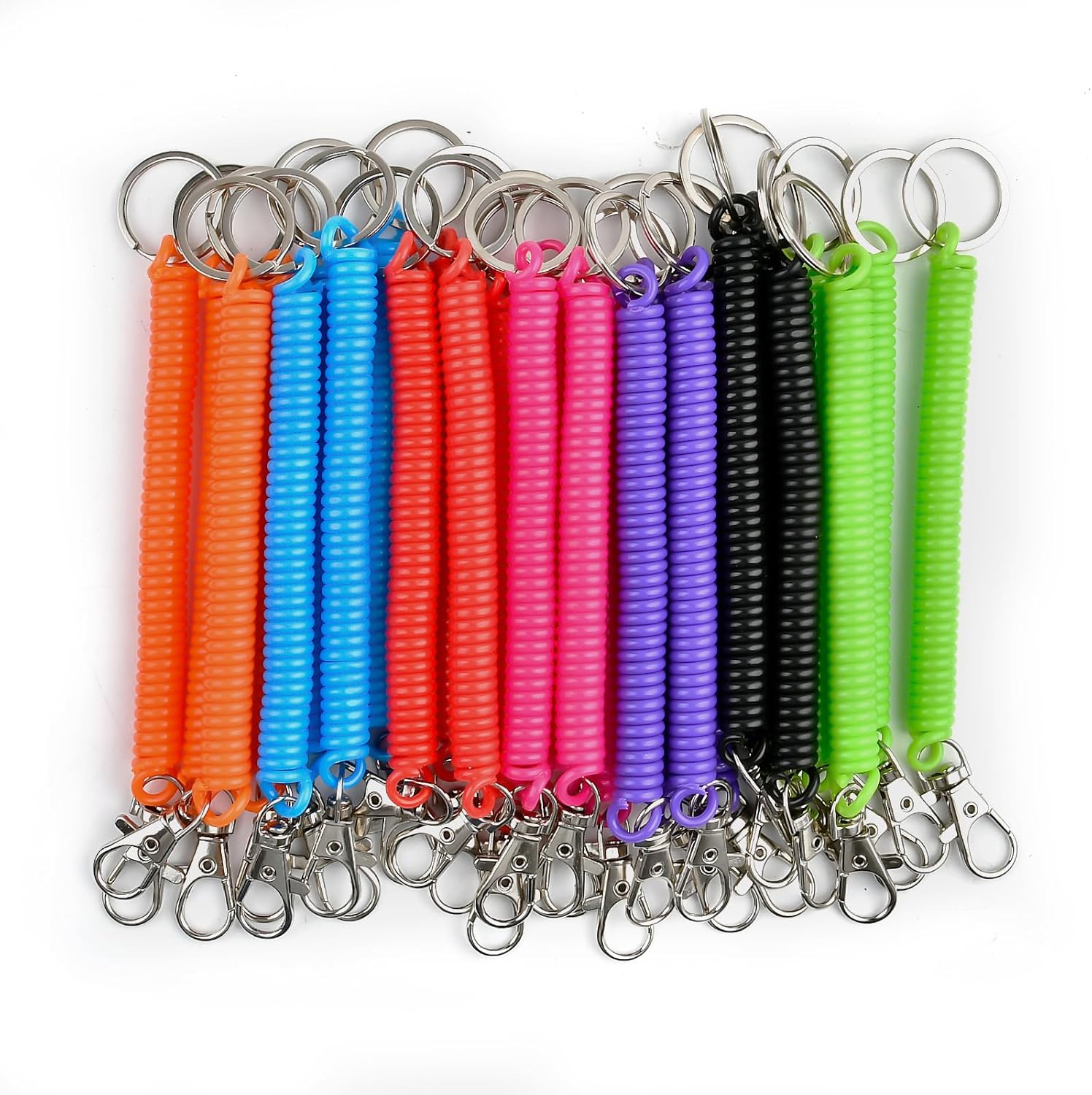 Amazon.com: Aemygo 28Pcs Spiral Retractable Spring Coil Keychain ...