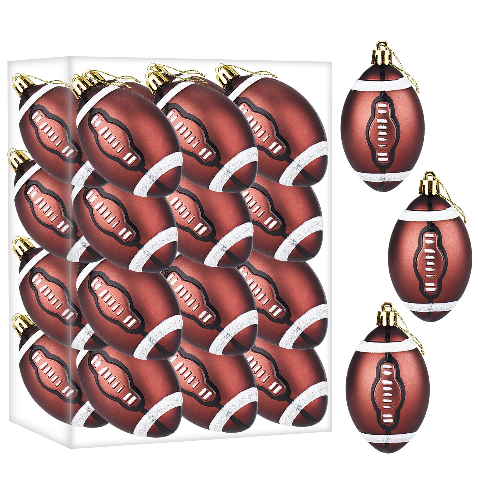 Amazon.com: 24 Pcs Christmas Sport Ball Ornament Plastic Xmas Football ...