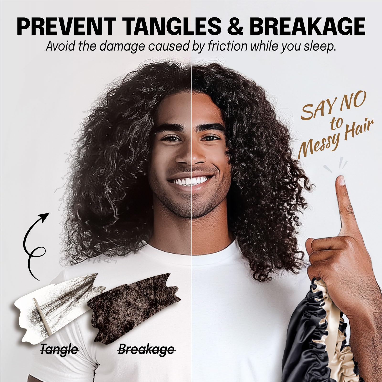 Snapklik.com : Satin Men Bonnet For Long Hair: Extra Deep & Large