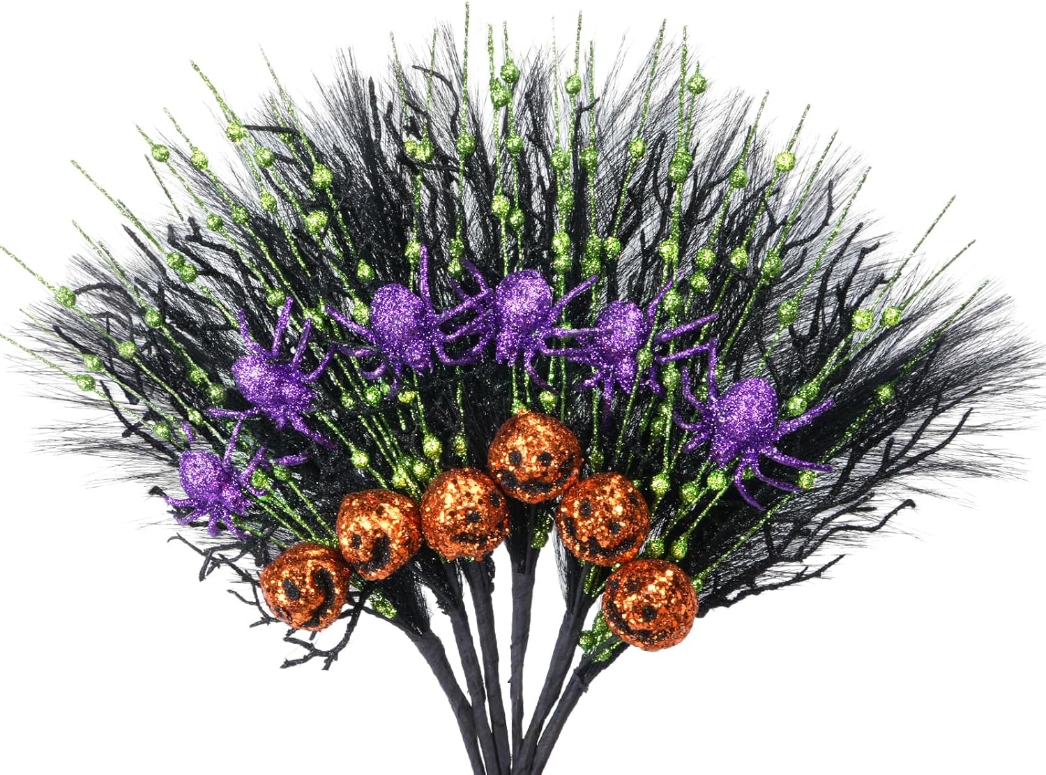 Amazon.com: HO2NLE 6 Pcs Halloween Branches Picks Stems Glitter ...
