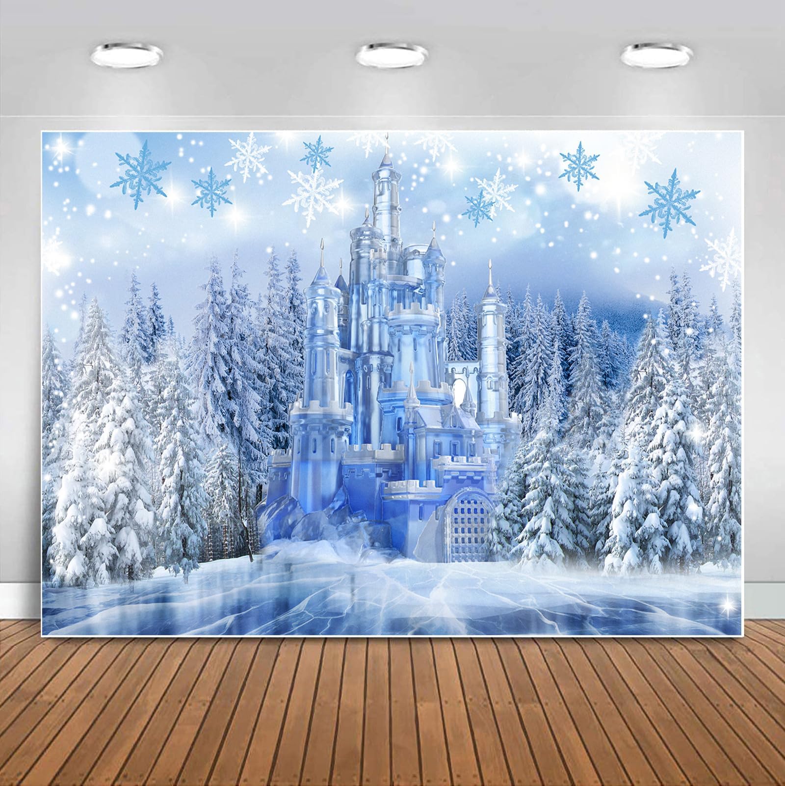 Amazon.com : LYWYGG 5X7FT Ice and Snow White World Photography ...