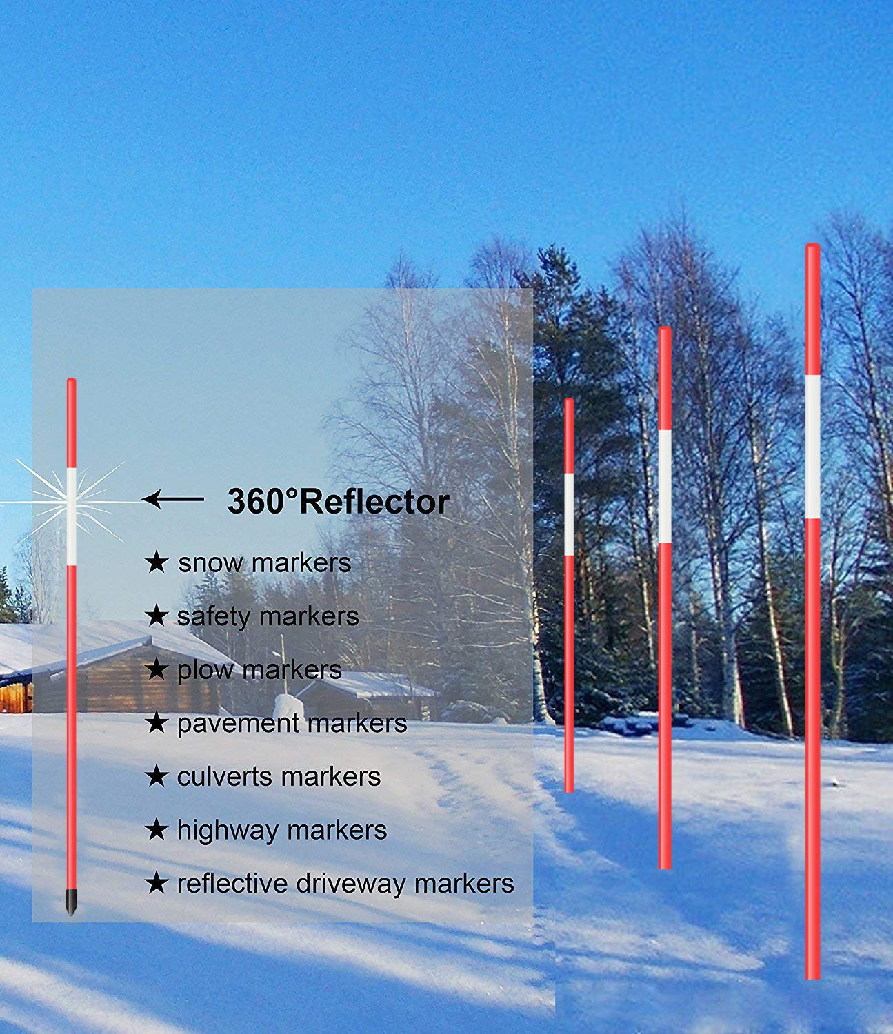 Snapklik.com : Fibermarker Reflective Driveway Markers 36-Inch Hollow ...