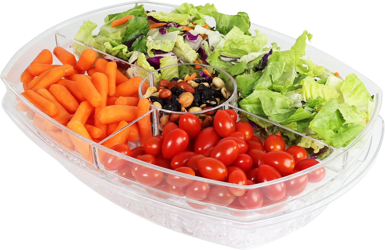 7Penn Acrylic Appetizer Serving Tray - 4 Compartment Transparent ...