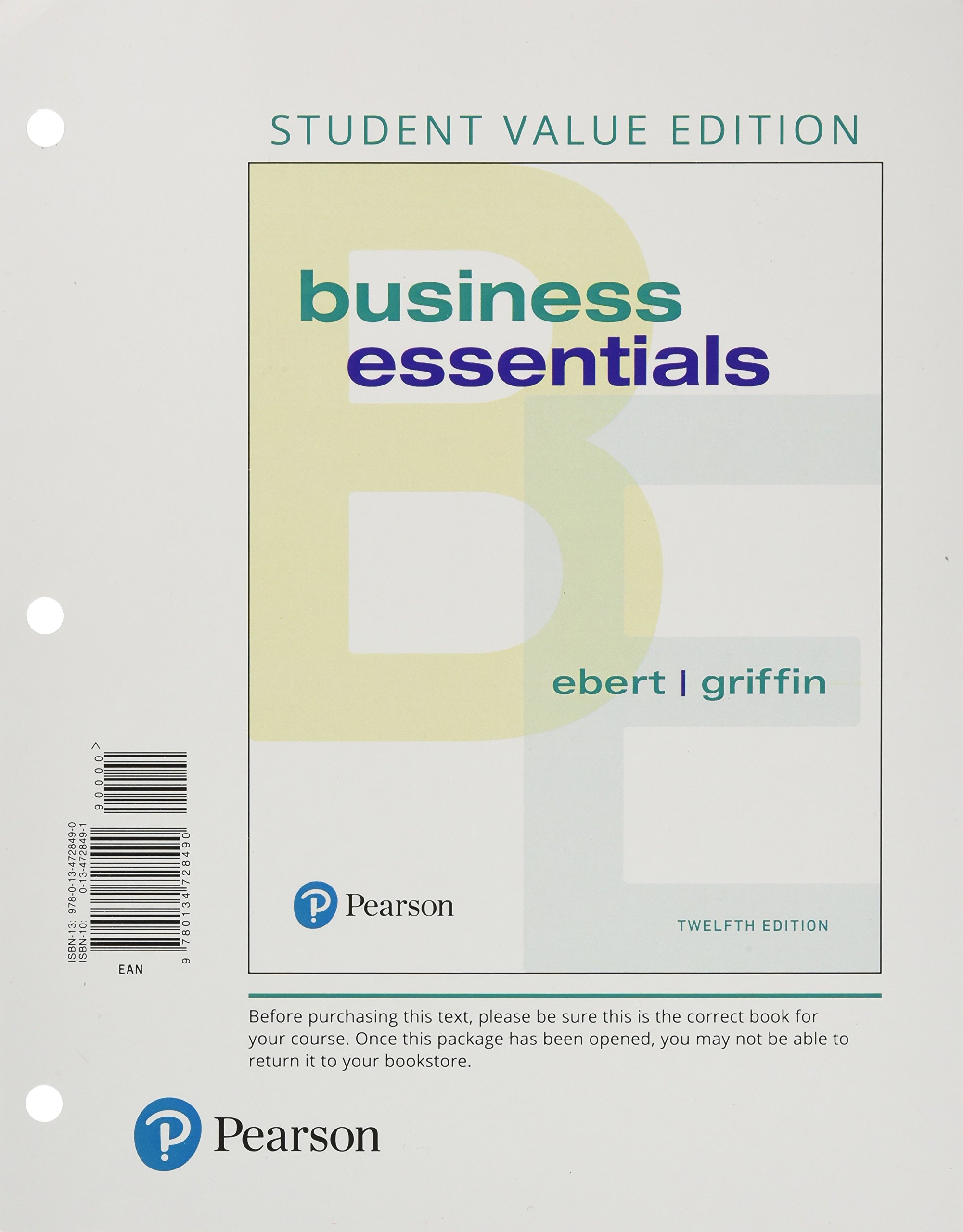 Amazon.com: Business Essentials: 9780134728490: Ebert, Ronald, Griffin ...
