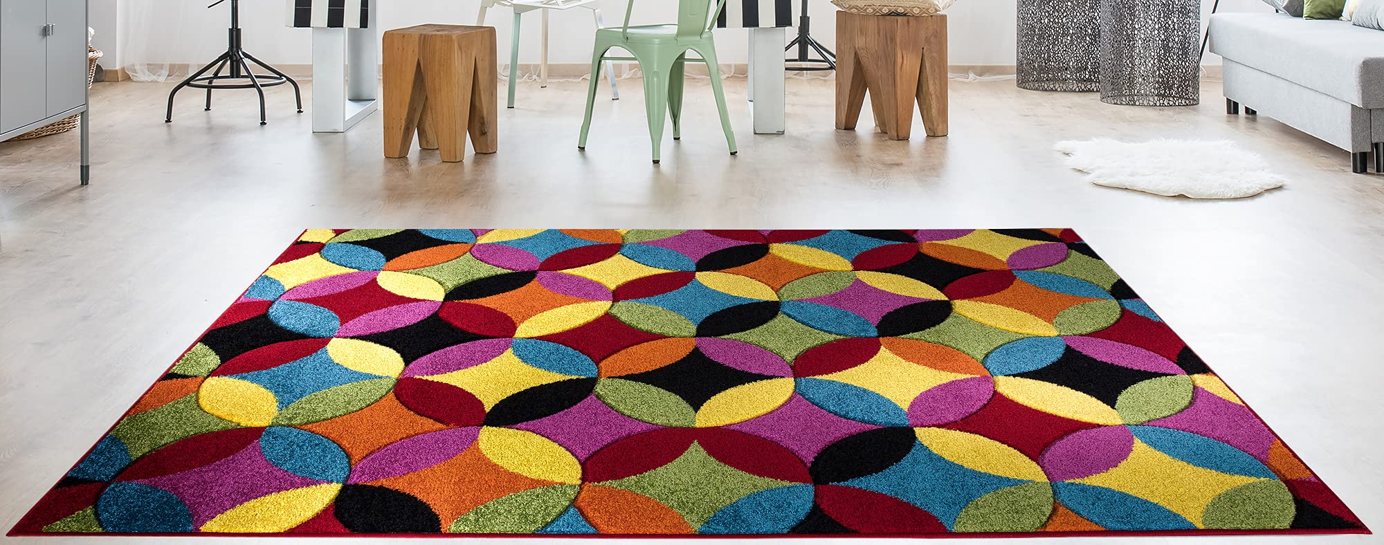 SHAZ HOME Classic Designers Extra Large Multicoloured Rugs Colourful ...