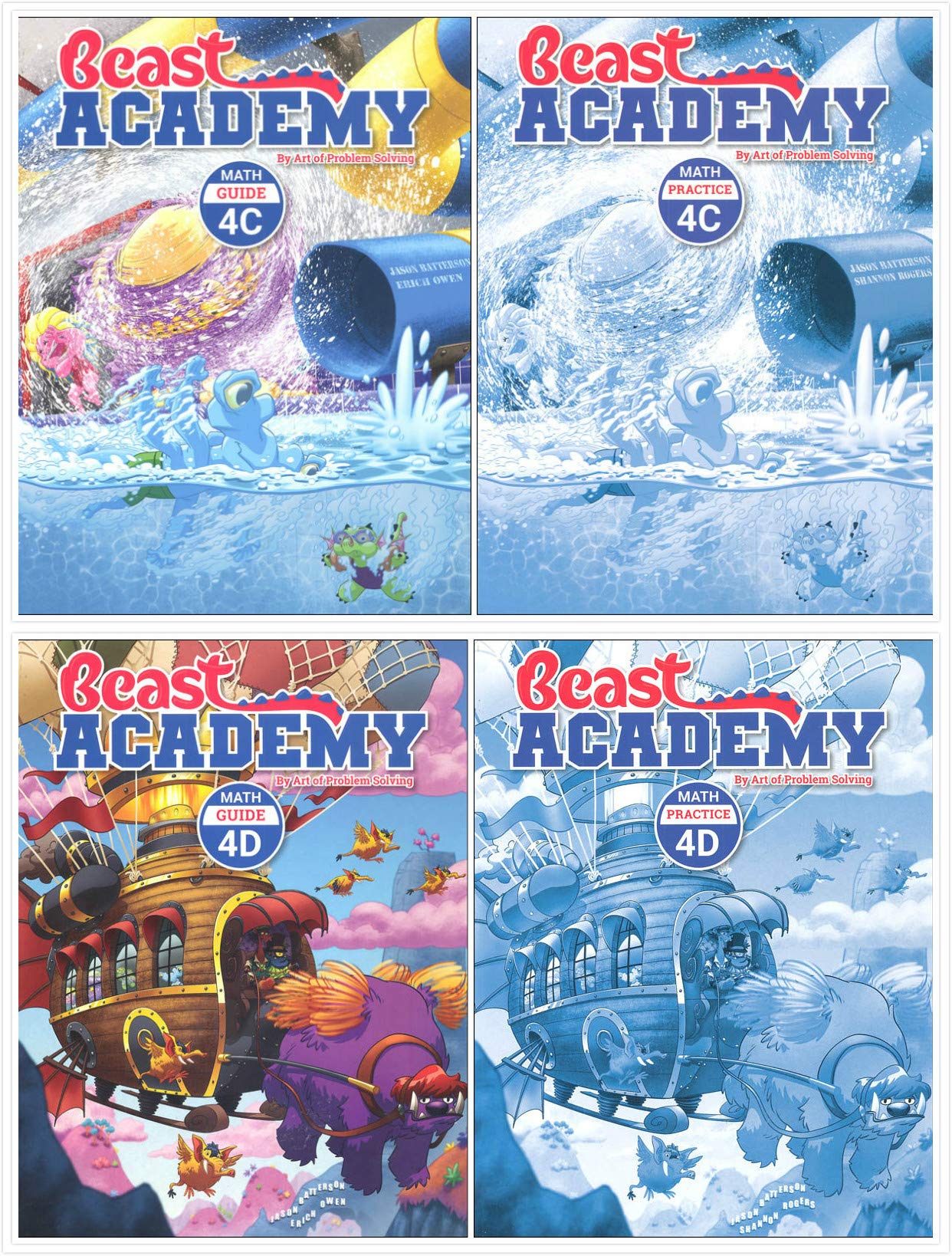 Art of Problem Solving: Beast Academy 4C + 4D Books Set (4 Books) - 4C ...