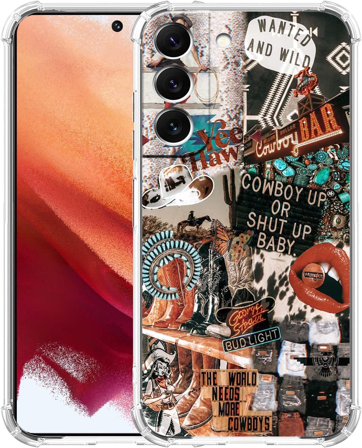 Amazon.com: Cowboy Case for Galaxy S21,Retro Western Country Cowgirl ...