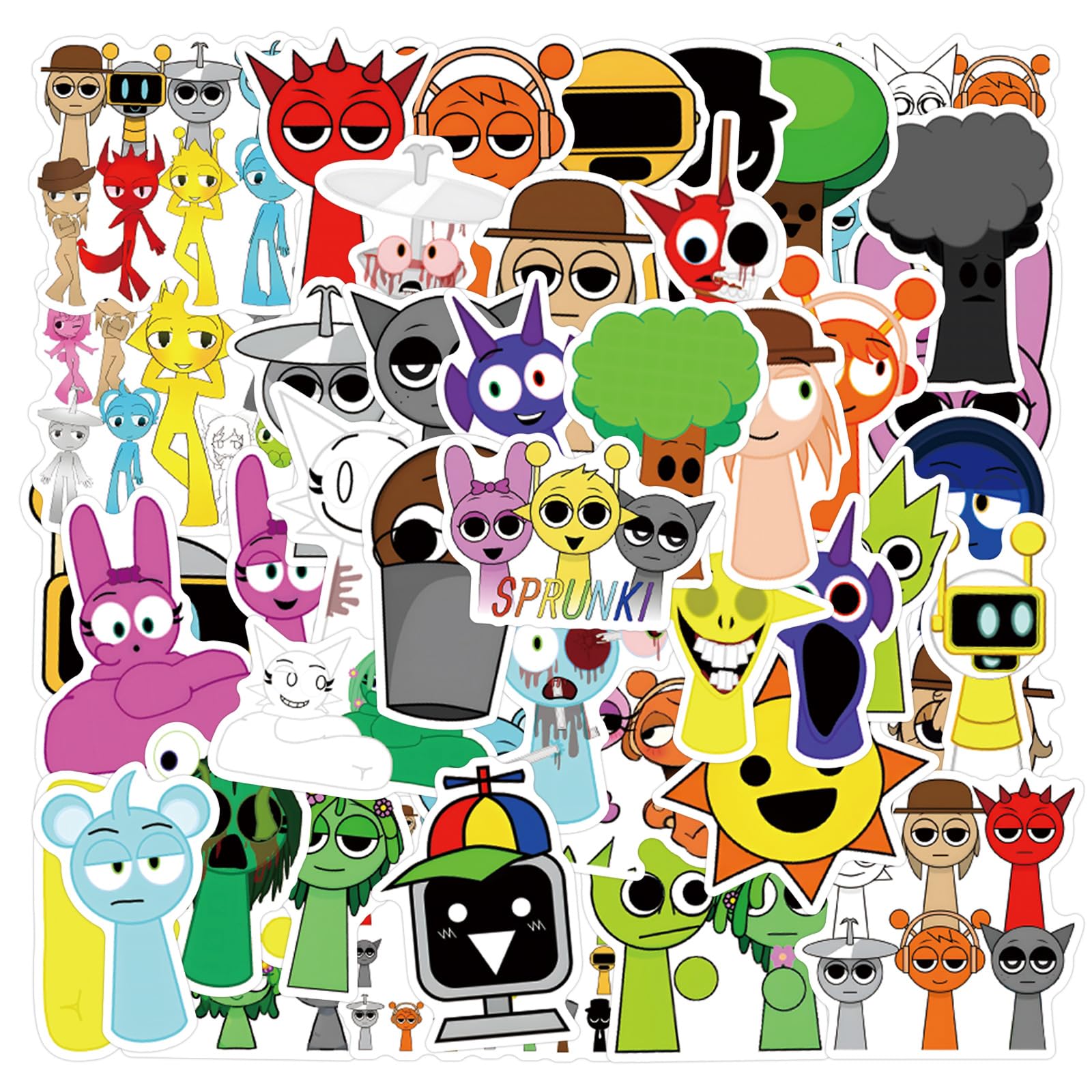 Amazon.com: 112Pcs Sprunki Stickers for Kids Cartoon Game Sticker Pack ...