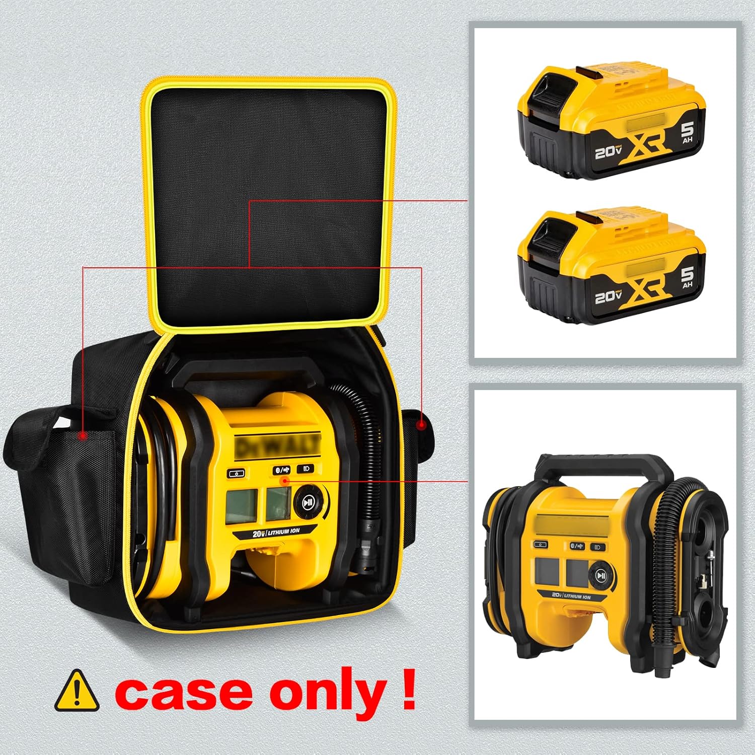 Air Compressor Bag Case Compatible with DEWALT 20V MAX Tire Inflator ...