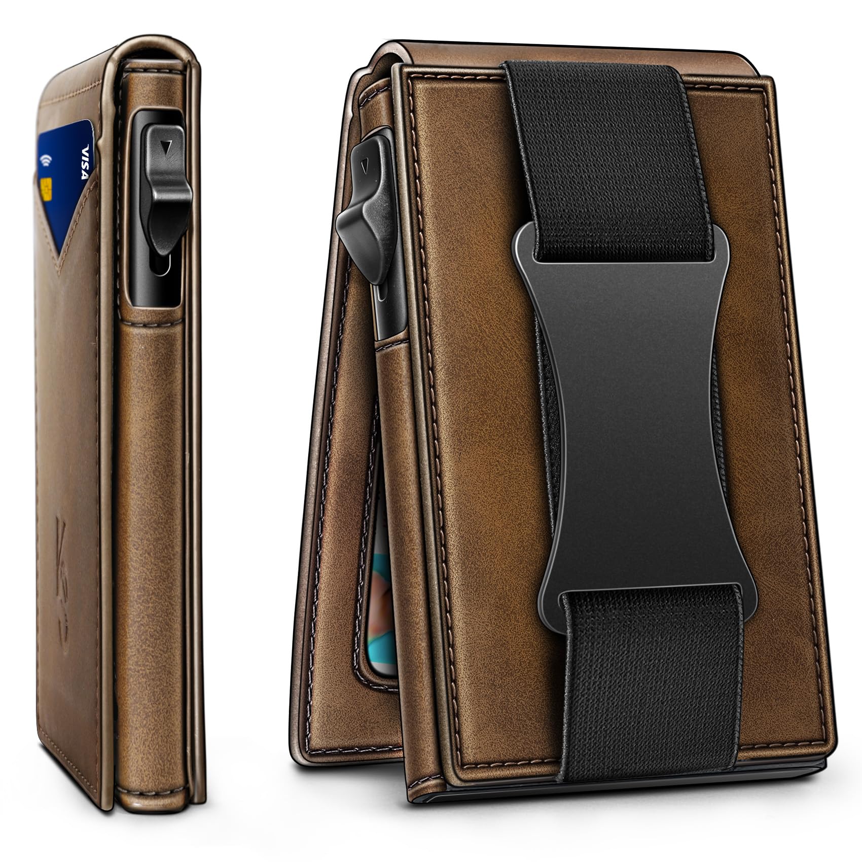 KEMISANT Men Wallet,Slim Front Pocket Wallet Money Clip Card Holder for ...