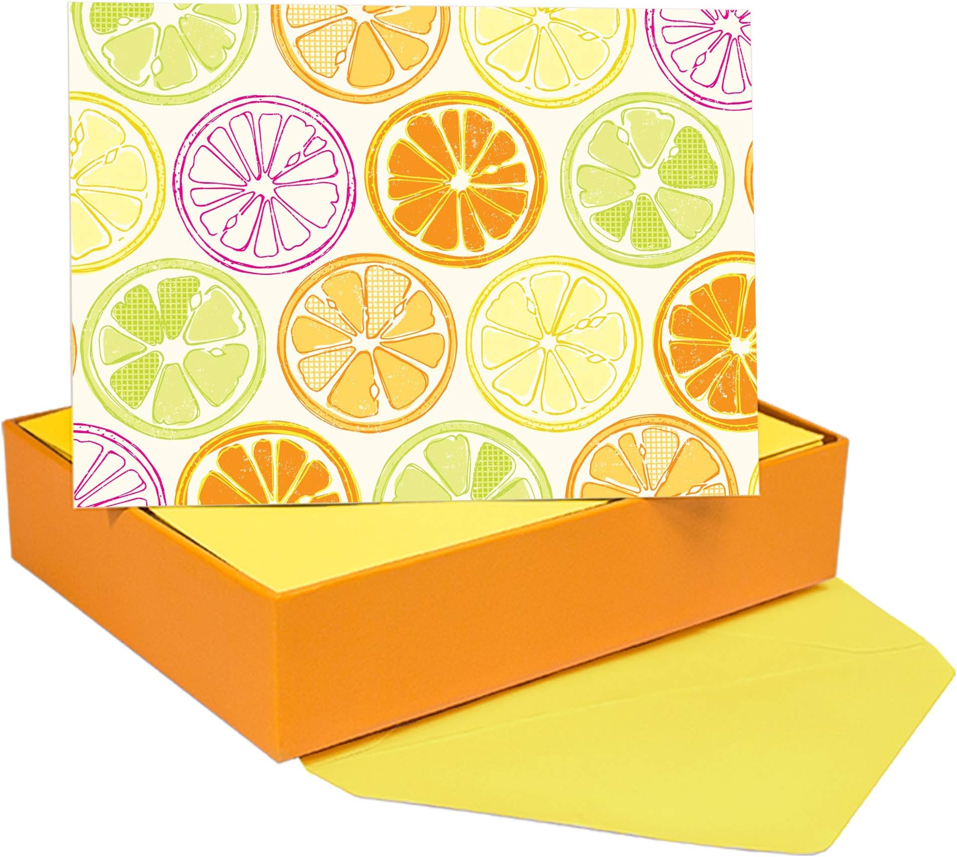 Amazon.com : Sugartown Greetings Cute Yellow Lemon Notecards Set - 24 ...