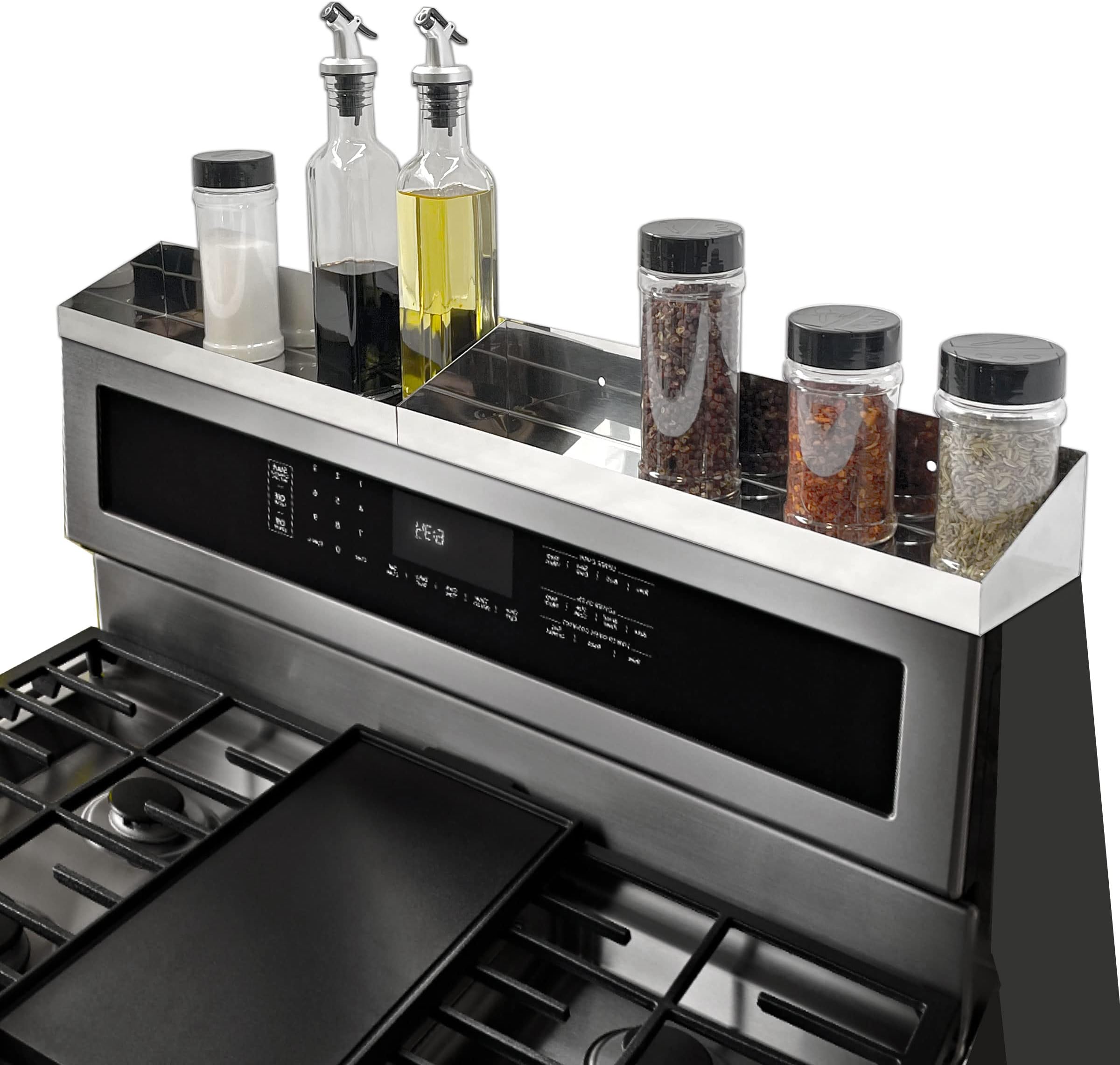 Amazon.com: xicveiuz 2 PACK Stove Top Shelf, Over The Stove Spice Rack ...