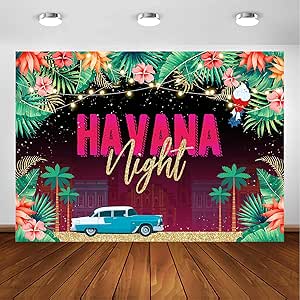 Amazon.com : Avezano Havana Nights Backdrop Tropical Nights Adult ...