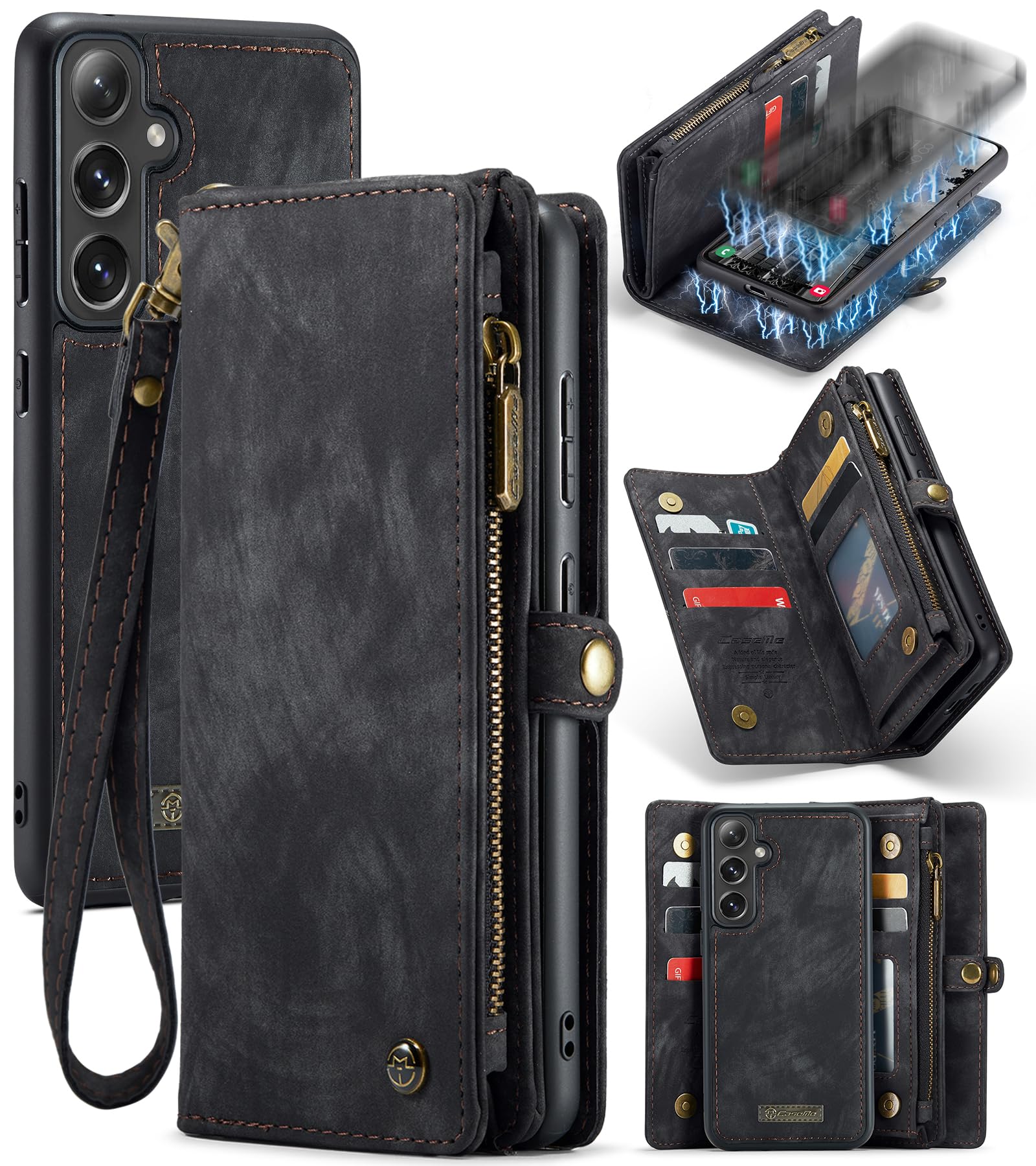 Kowauri Wallet Case for Samsung Galaxy S24,Zipper Purse Folio Leather Wallet with Card Holder ...