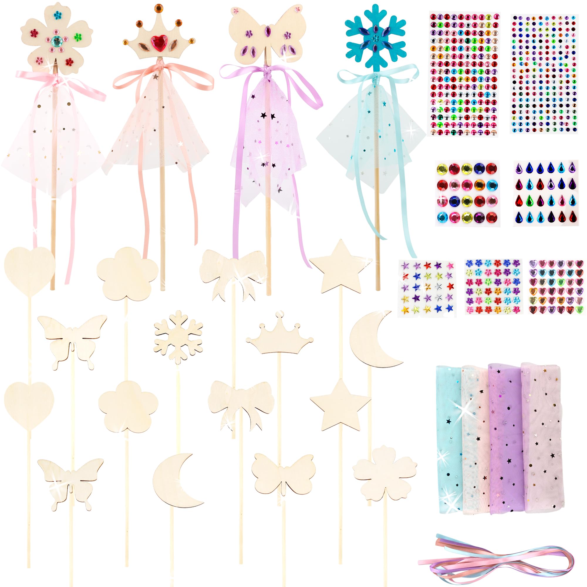 Amazon.com: 67 Pcs Make Your Own Princess Wand Kit Include 20 Pcs ...