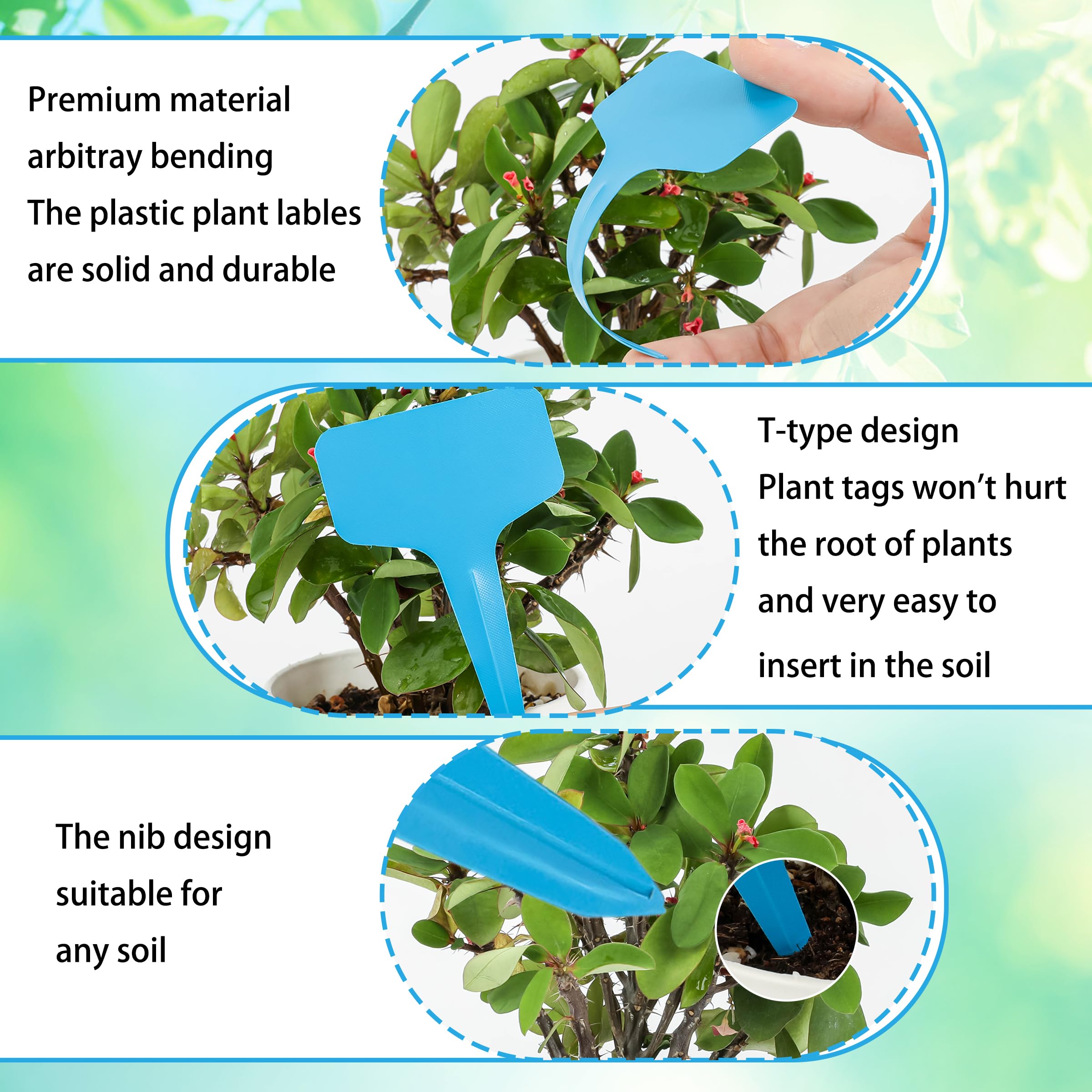 Snapklik.com : Plant Labels Tags 200Pcs T-Type Plant Markers Plastic ...