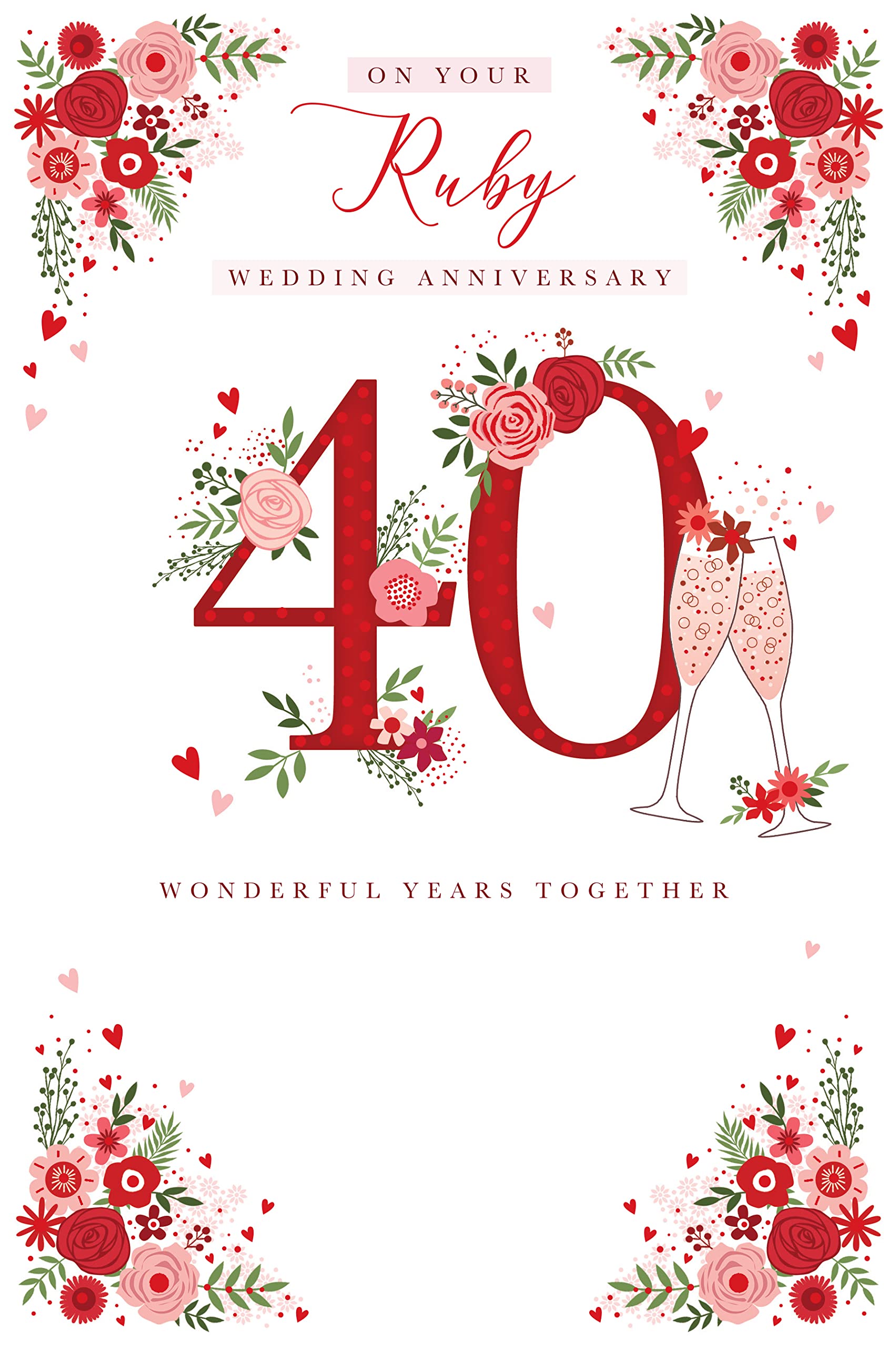 40 Year Anniversary Card Verses 40 Gorgeous Ruby Wedding Anniversary