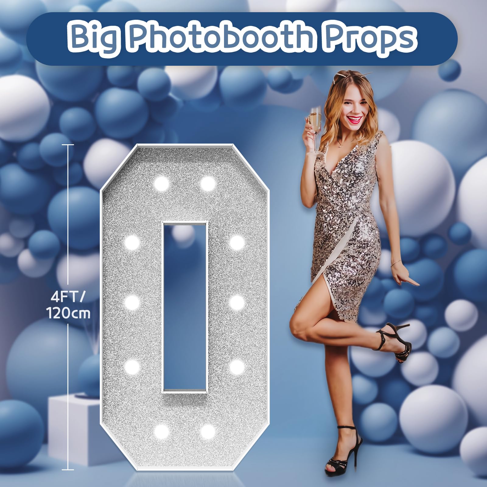 Snapklik.com : Imprsv Marquee Letters Silver Birthday Decorations ...