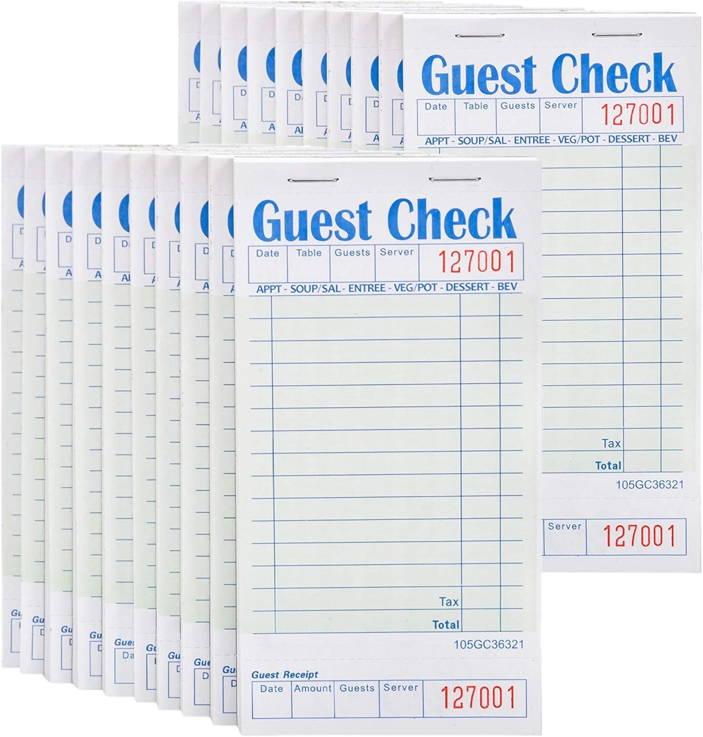 Amazon.com: Stock Your Home Green Guest Check Book (20 Pack) 3.5" x 6. ...